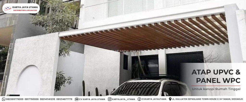 Kombinasi Atap uPVC Rooftop dan Panel WPC Duma – ATAP ROOFTOP